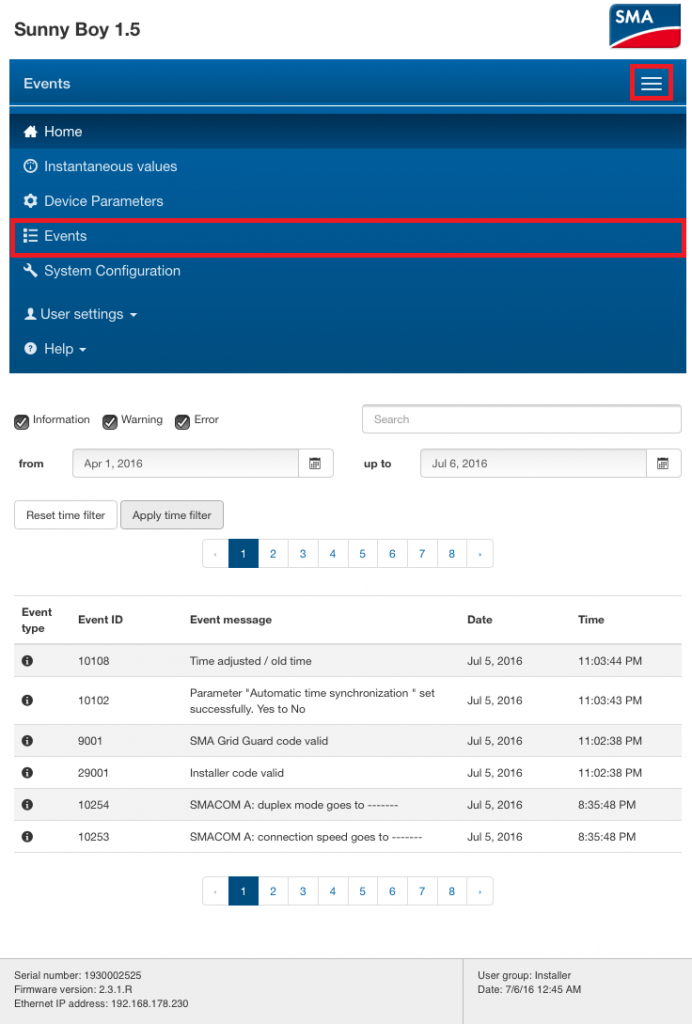 Service Tip: Accessing inverter information from new generation SMA ...